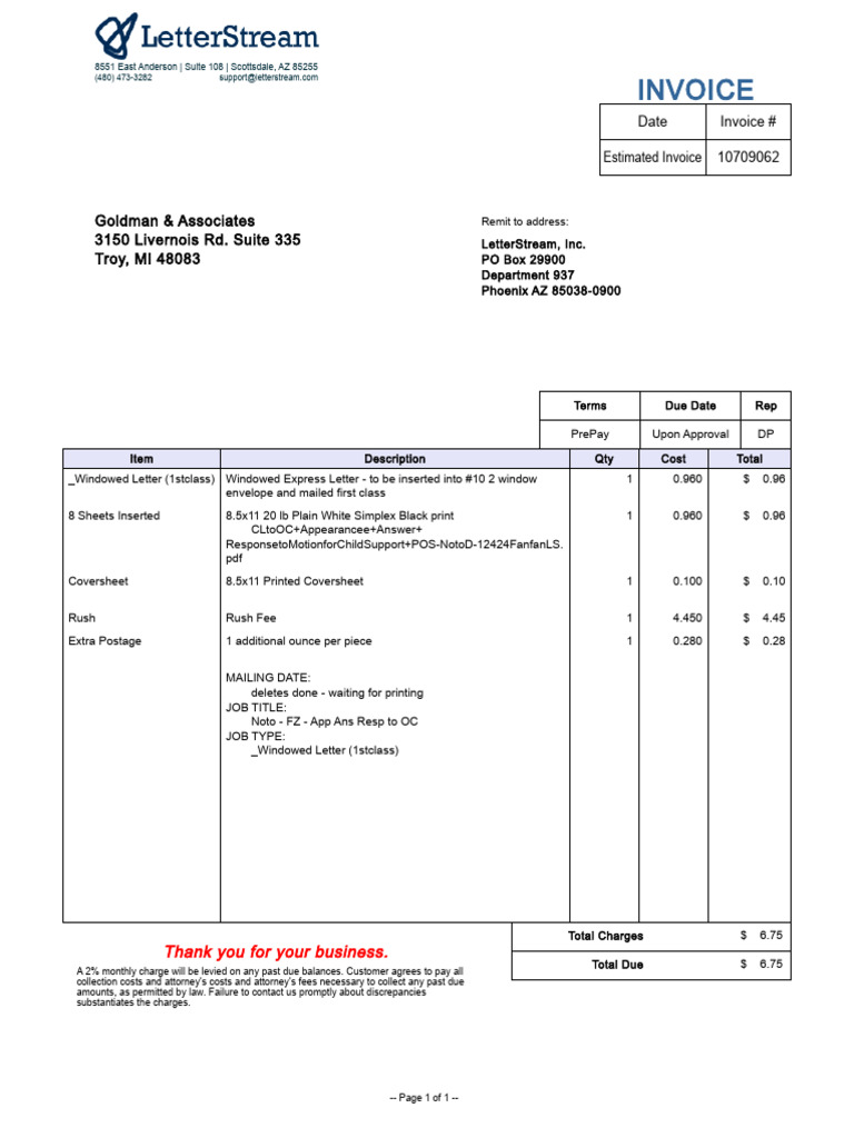 Noto - LS Invoice - 12.4.24 | PDF | Philately | Freight Transport
