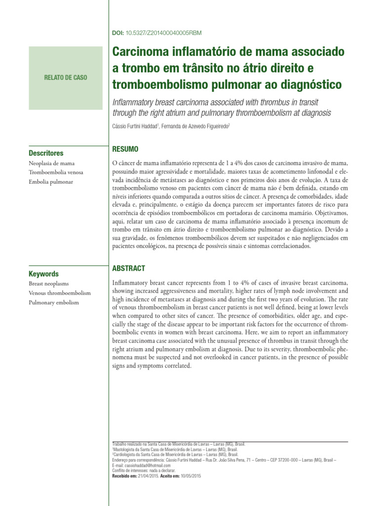Carcinoma+inflamatório+de+mama+associado | PDF | Câncer | Câncer de mama
