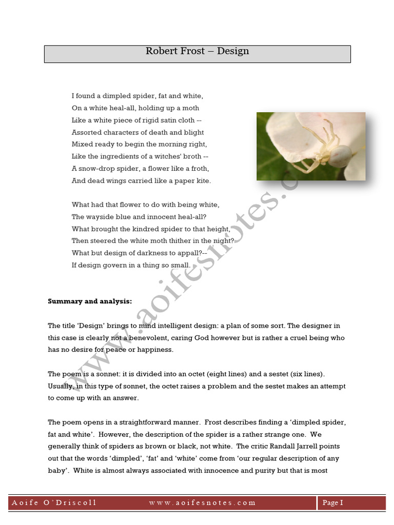 Frost - Design | PDF | Sonnets | Stanzaic Form