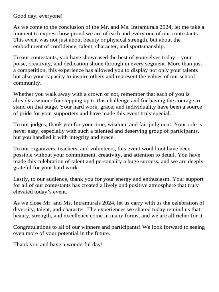 CLOSING REMARKS INTRAMS | PDF