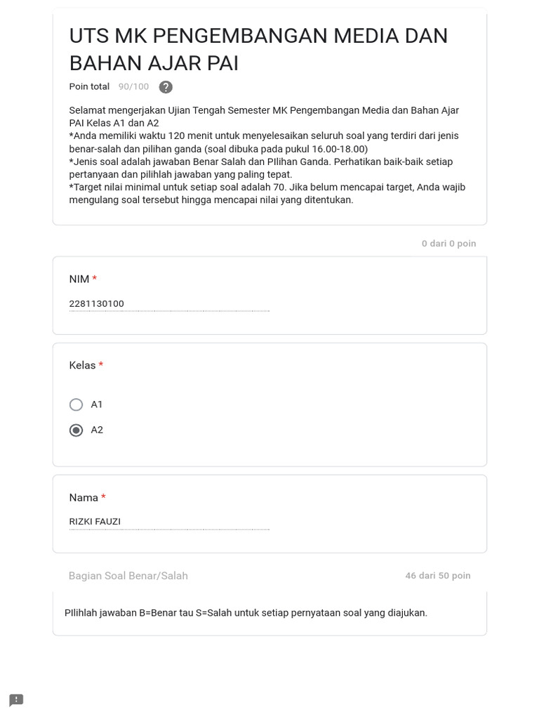 UTS MK PENGEMBANGAN MEDIA DAN BAHAN AJAR PAI | PDF