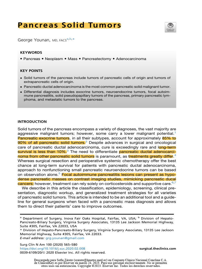 Pancreas Solid Tumors | PDF | Pancreatic Cancer | Pancreas