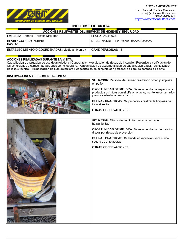 Informe de Seguridad en Termac 2023 | PDF