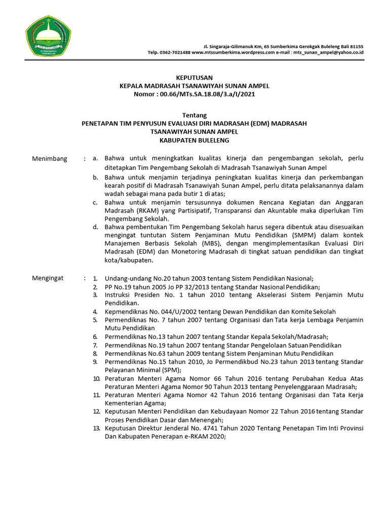 SK Tim Penyusun Edm | PDF