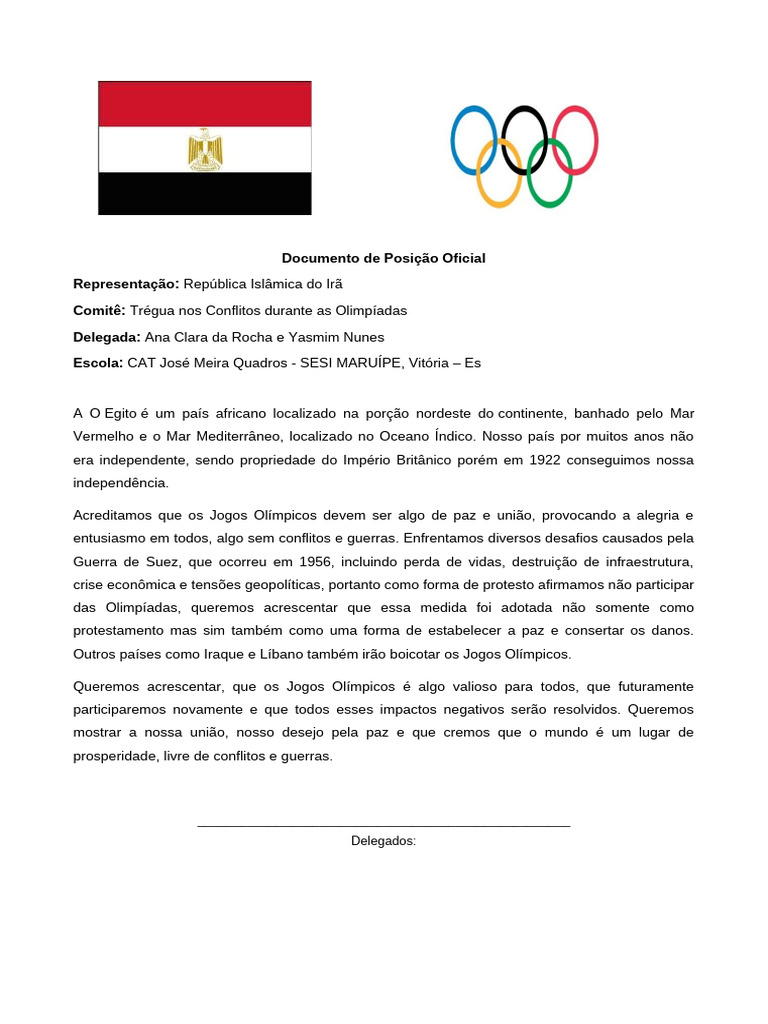 Modelo de Dpo Olimpíadas - 2024 | PDF