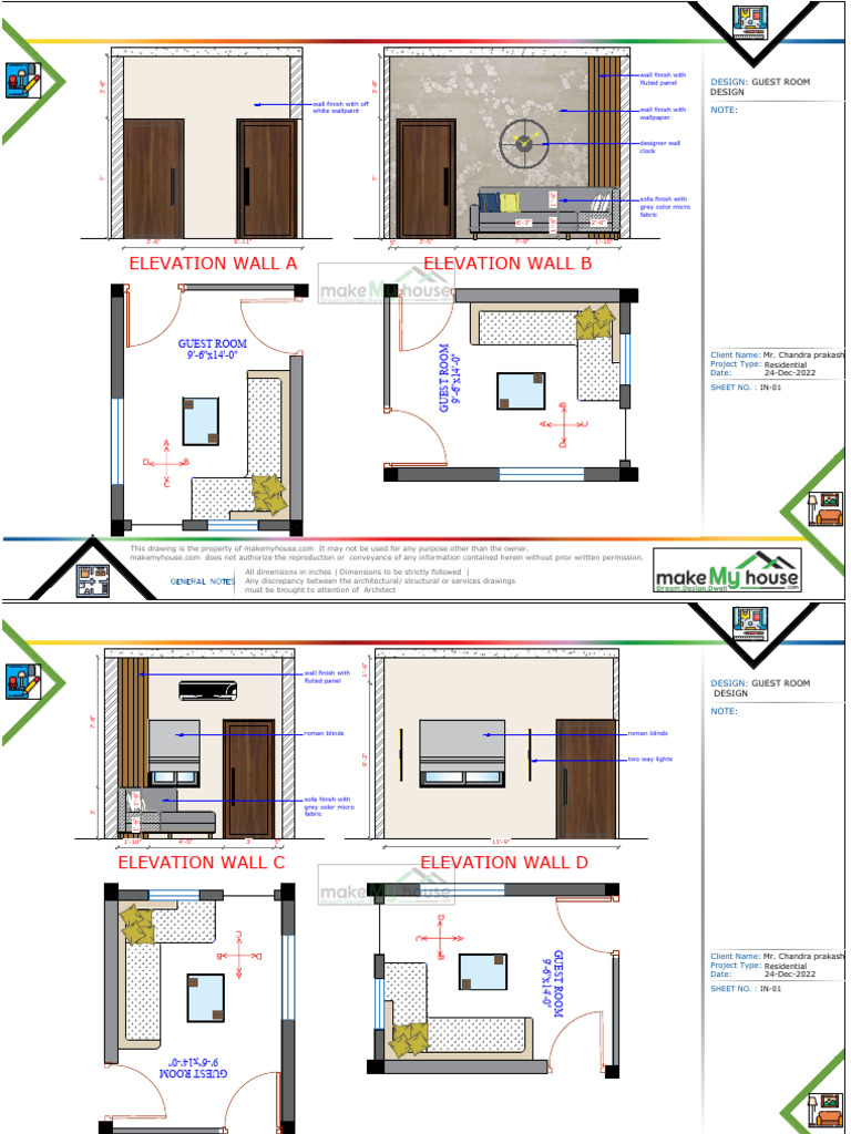 Guest Room Design Plan 9'6"x14'0" | PDF