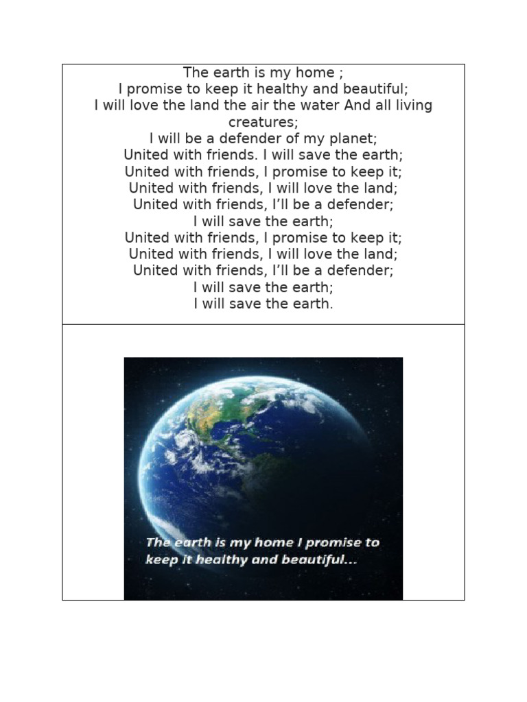 Earth Conservation Pledge | PDF
