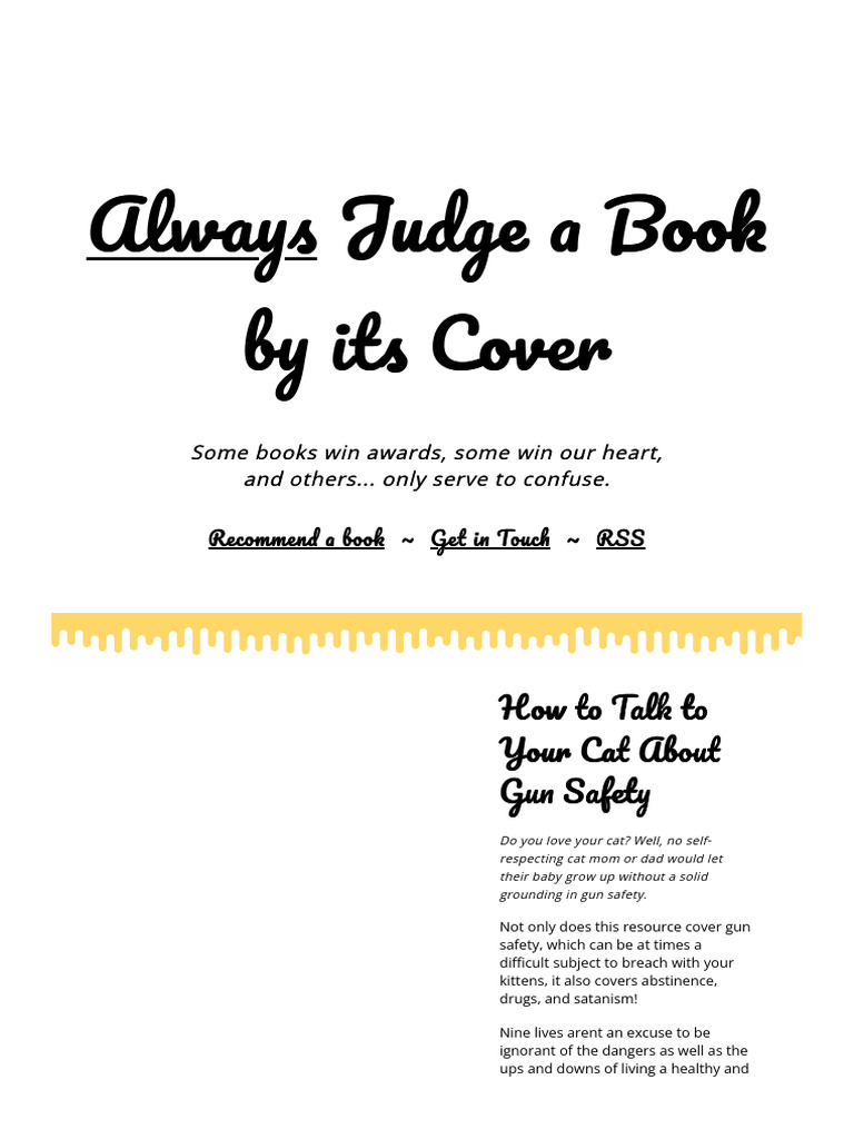 Always Judge a Book by Its Cover | PDF