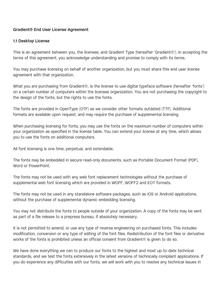 Gradient-License Agreement 2020 | PDF | License | Text