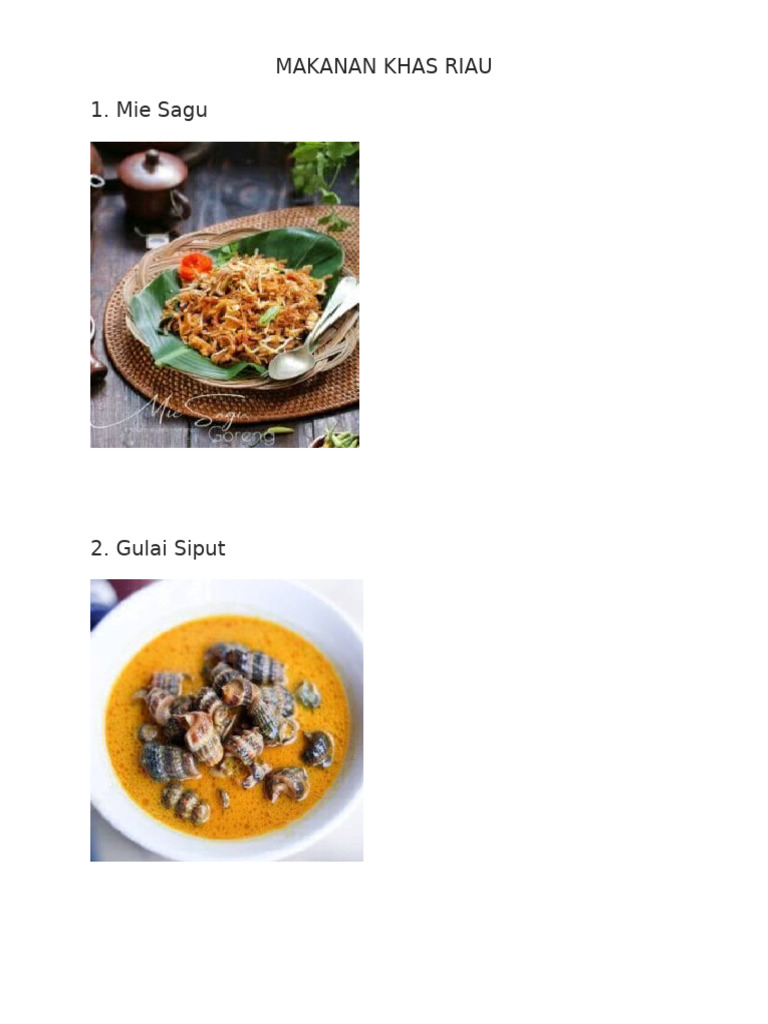 MAKANAN KHAS RIAU | PDF