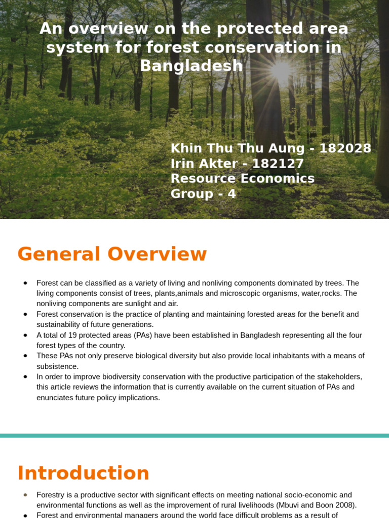 An overview on the protected area system for forest conservation in ...