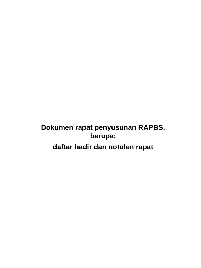 Rapat Penyusunan RAPBS MTs 2022 | PDF