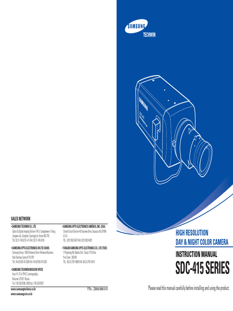 Samsung SDC-415 Camera User Manual | PDF | Camera | Camera Lens