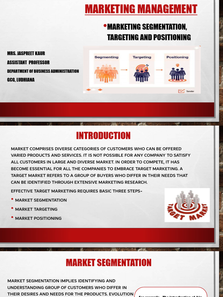Topics Marketing Segmentation Targeting and Positioning | PDF | Market ...