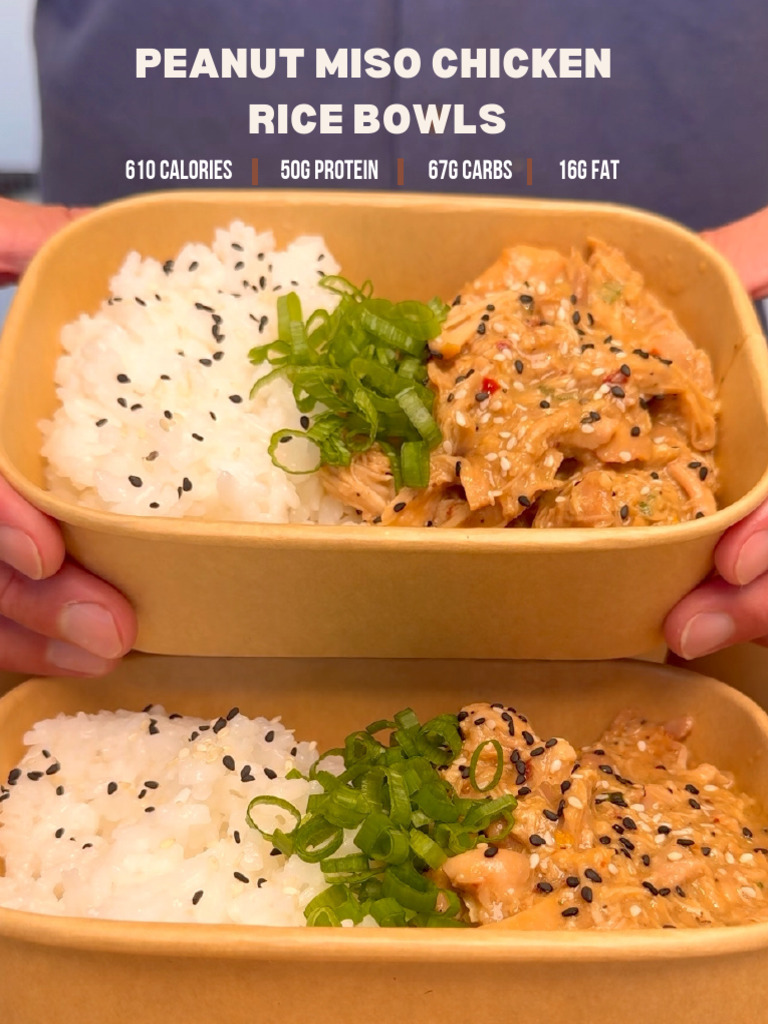 Peanut Miso Chicken Rice Bowls Detailed Recipe | PDF | Sauce | Peanuts