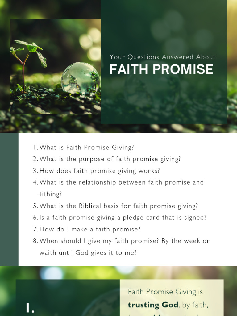 Questions About Faith Promise | PDF | Faith | Tithe