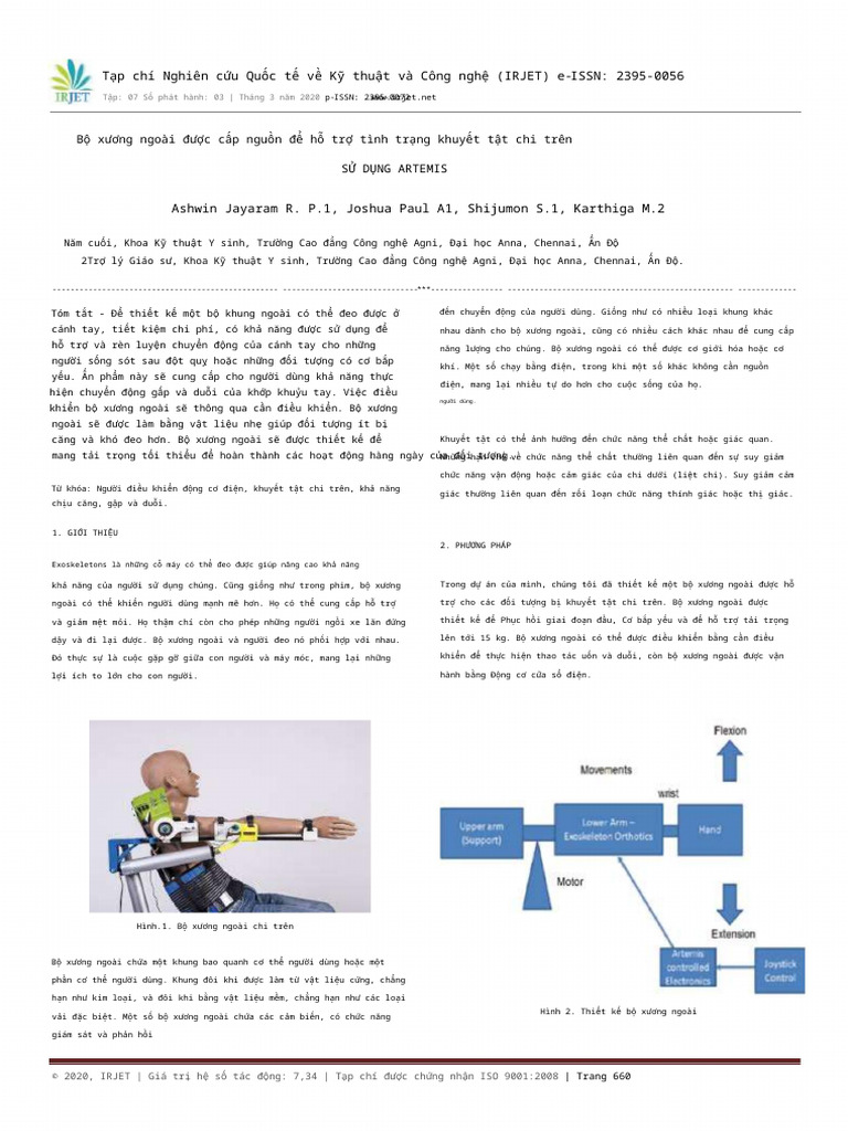 Powered Exoskeleton For Assisting Upper Limb Disability Using Artemis | PDF