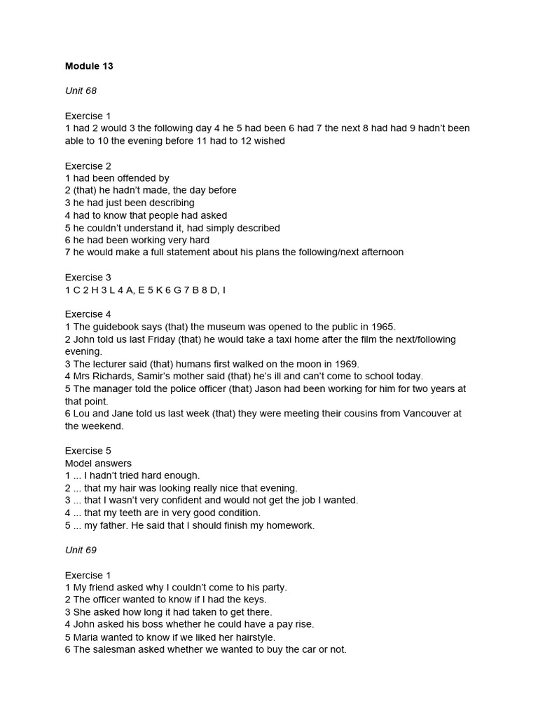 Keys._Module_13._Reported_Speech._My_Grammar_Lab._B1_B2 | PDF