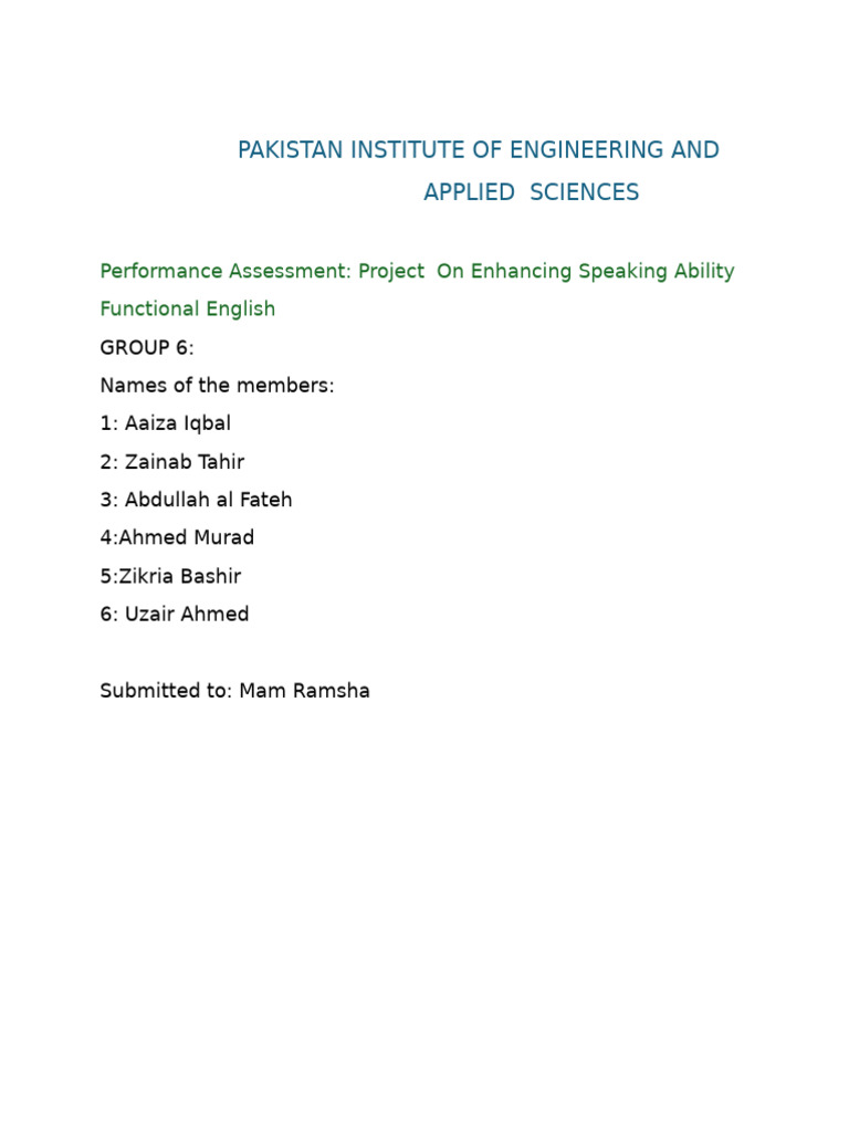 English Project 1 | PDF