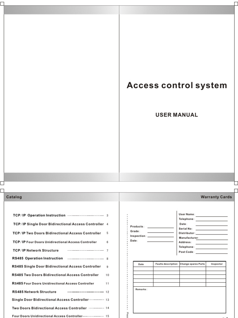 New Manual of Access control Board | PDF | Access Control | Computer Network