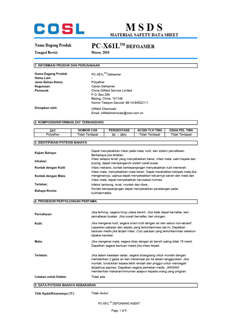 1076146132-MSDS PC-X61L | PDF