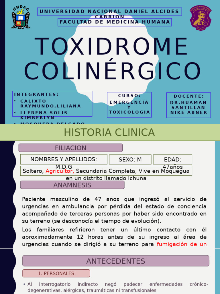 Toxidrome Colinergico - Grupo 3 - Emergencia y Toxicologia - Caso ...