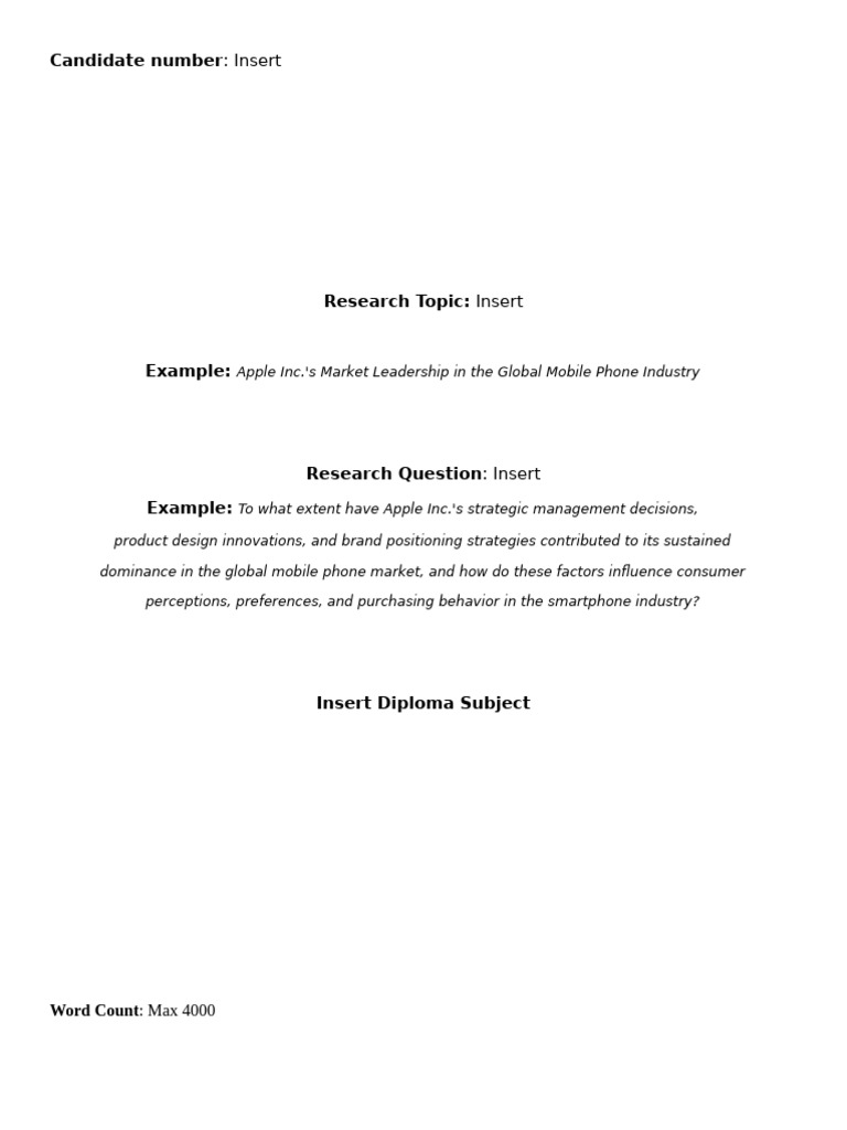 BM Extended Essay Template | PDF | Methodology | Analysis
