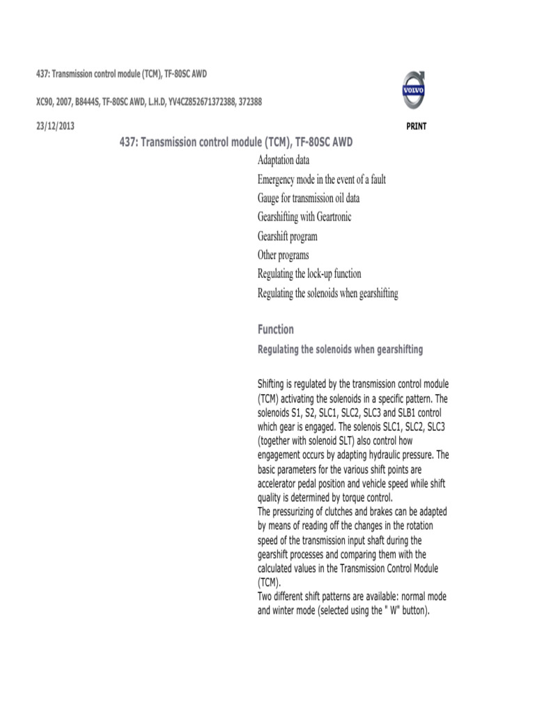 TF-80SC AWD TCM Operation Guide | PDF | Manual Transmission ...