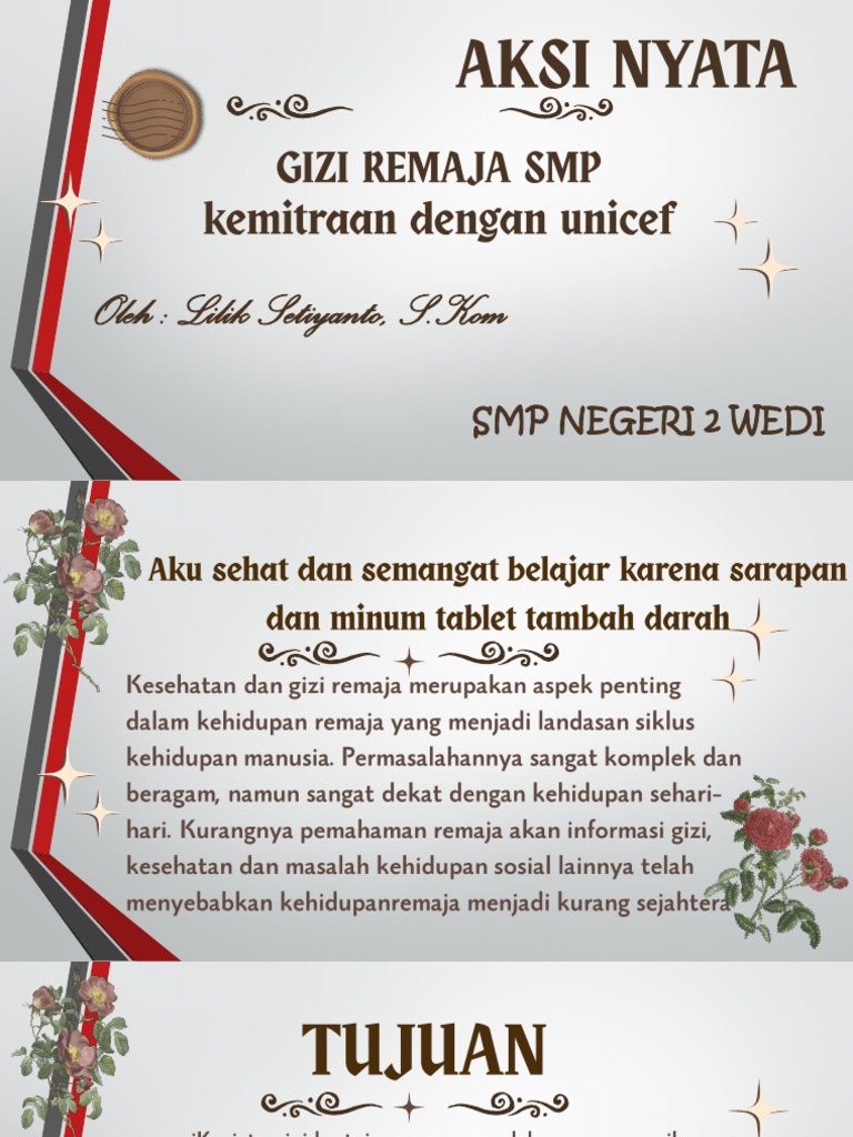 Aksi Nyata Gizi Remaja SMP Lilik | PDF