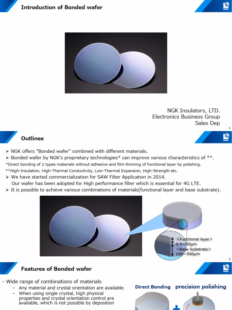 NGK Bonded Wafer for SAW Filters | PDF | Wafer (Electronics ...