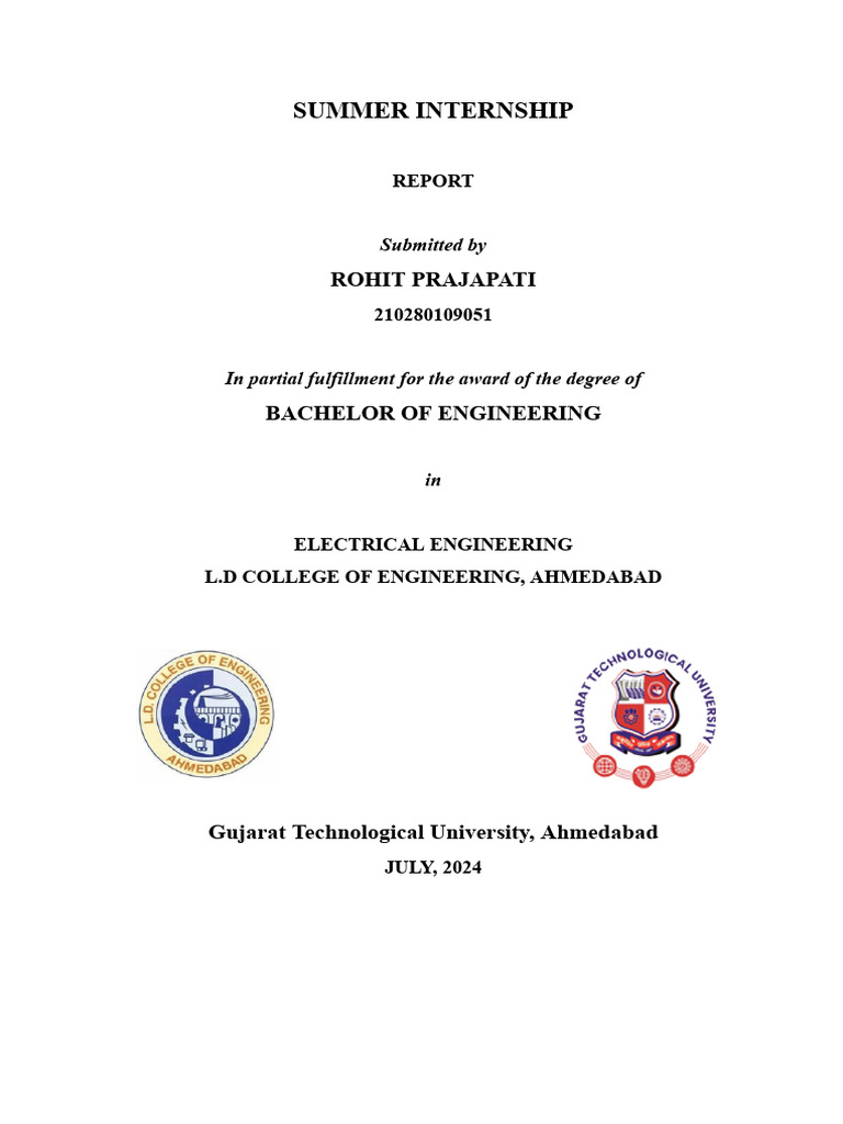 Internship Report ROHIT | PDF | Rectifier | Power Inverter