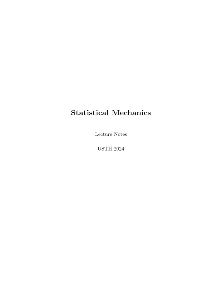 Chapter 1 | PDF | Statistical Mechanics | Probability Distribution