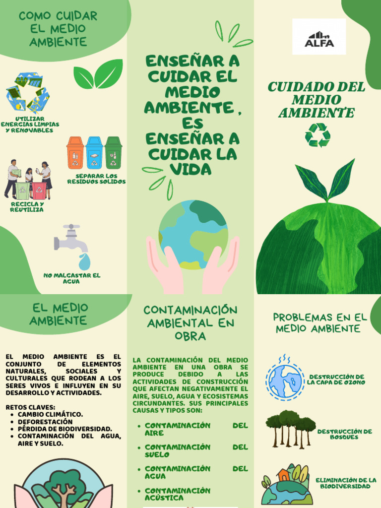 Triptico Del Cuidado Del Medio Ambiente | PDF