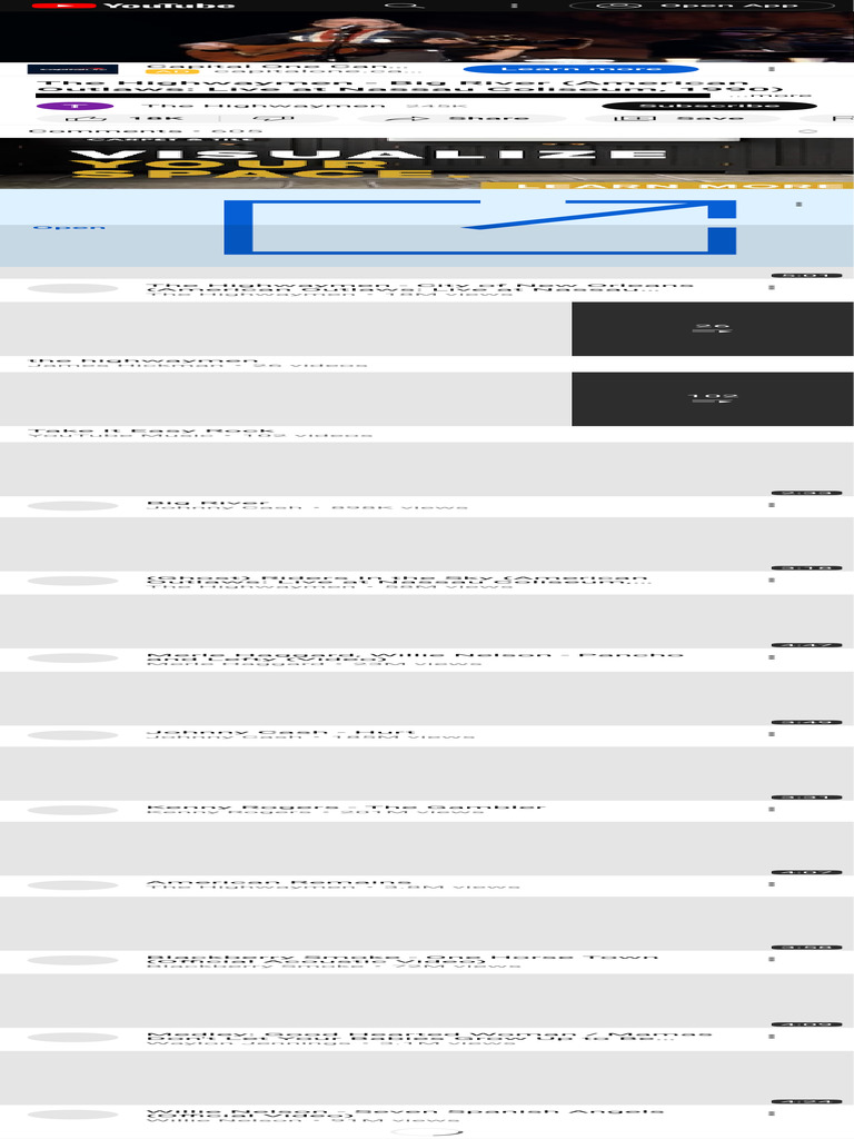 The Highwaymen - Big River (American Outlaws Live at Nassau Coliseum, 1990) - YouTube | PDF ...