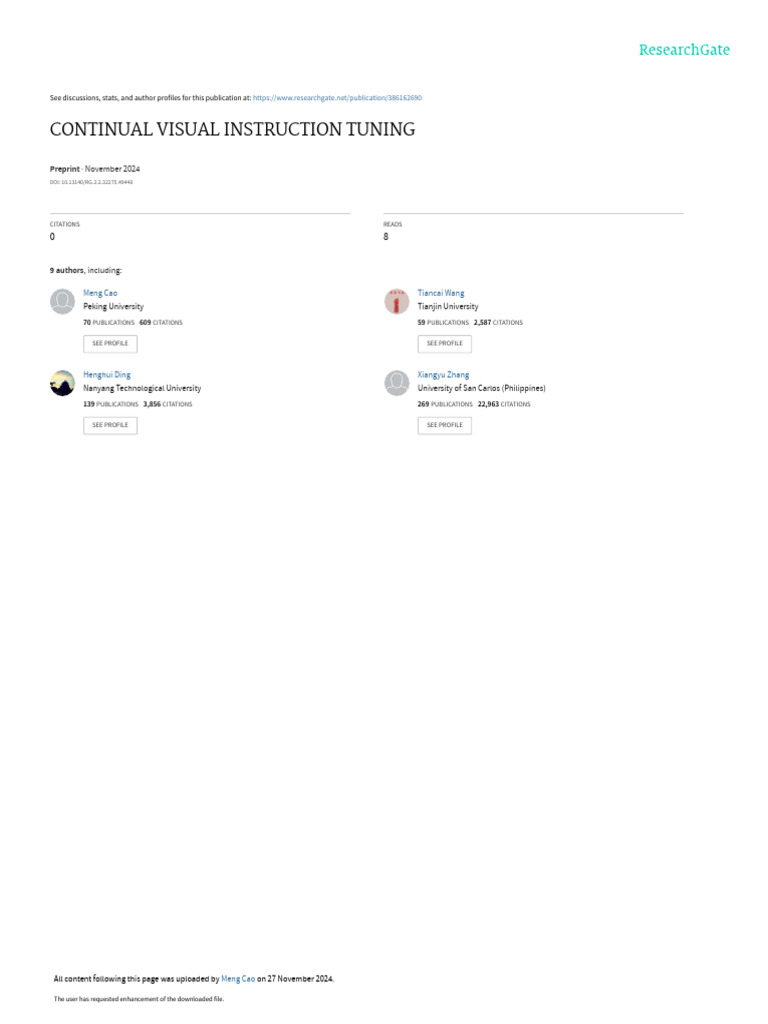 Continual Visual Instruction Tuning | PDF