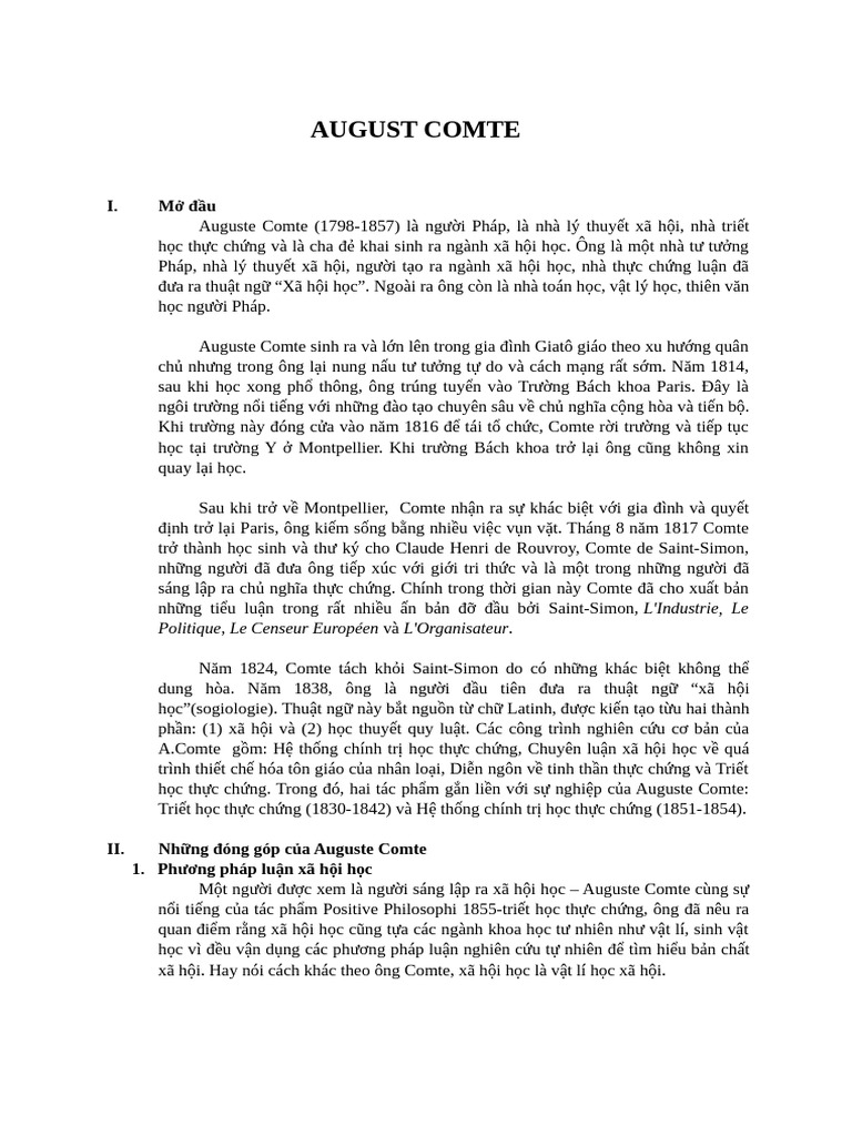 Auguste Comte | PDF