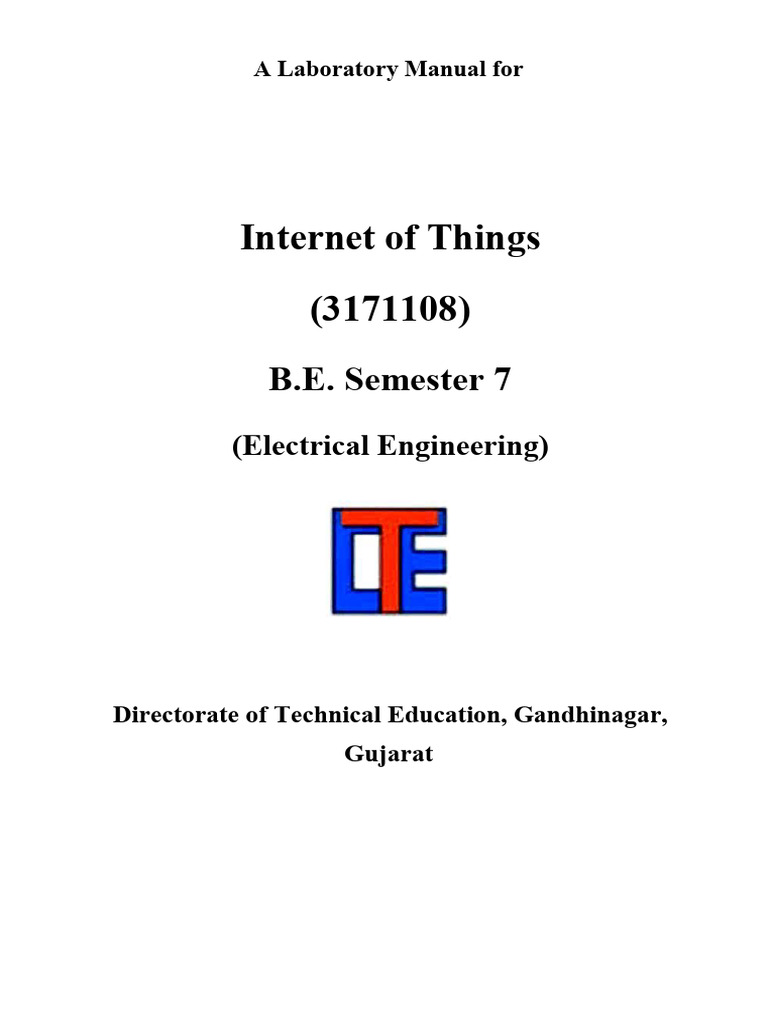 Final IOT Labmaual SMP-DTE | PDF | Arduino | Computer Engineering