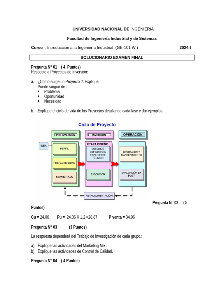 Solucionario Ex.Final GE 101 V-2024-I | PDF