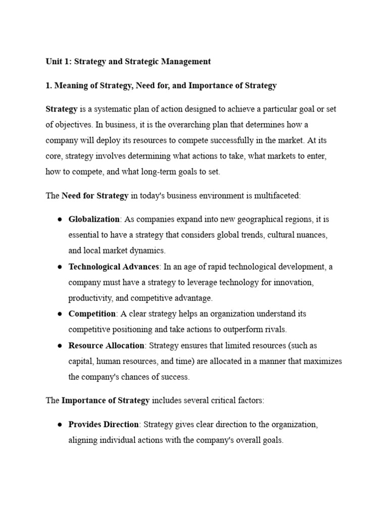 Strategic Management (All Units Finals) | PDF | Strategic Management ...