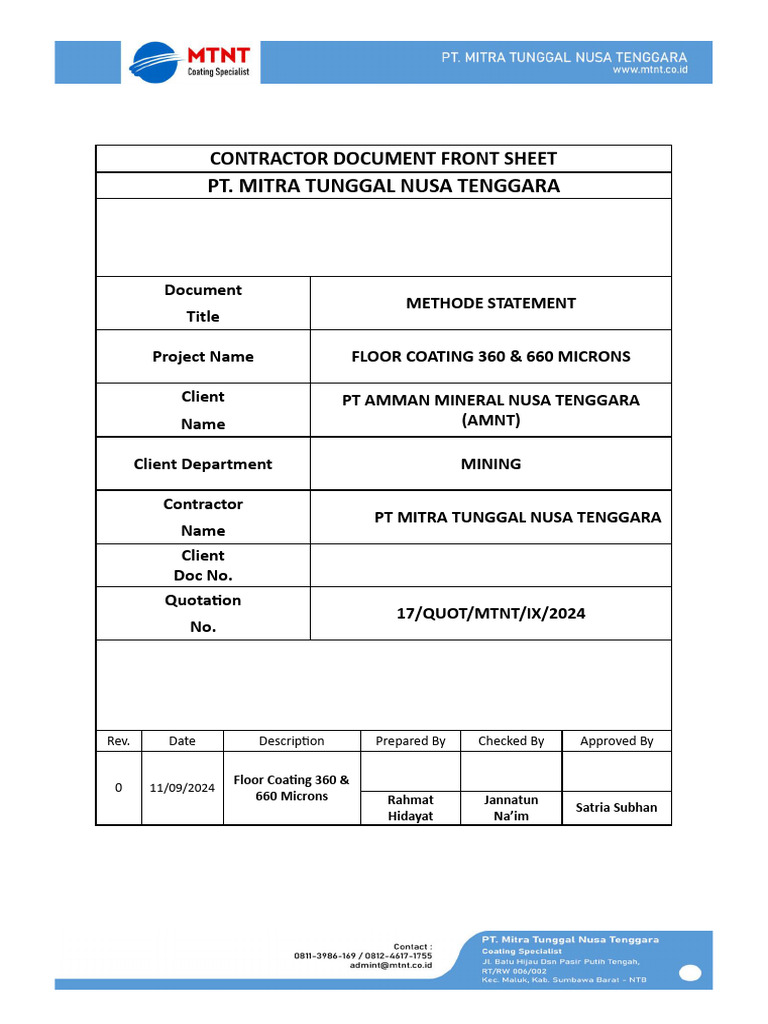 Method Statement of Floor Coating-1 | PDF | Paint | Epoxy