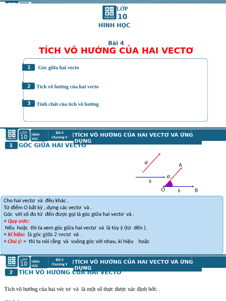 GA Toan 10 CTST Bai 4 C5 Tich Vo Huong Cua Hai Vecto | PDF