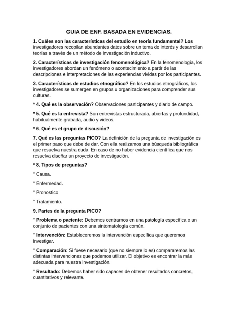 GUIA DE ENF | PDF | Evidencia basada en medicina | Conocimiento