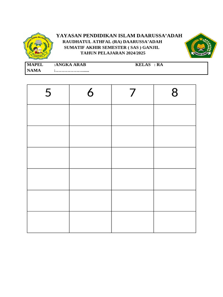 RA ANGKA ARAB BARU | PDF