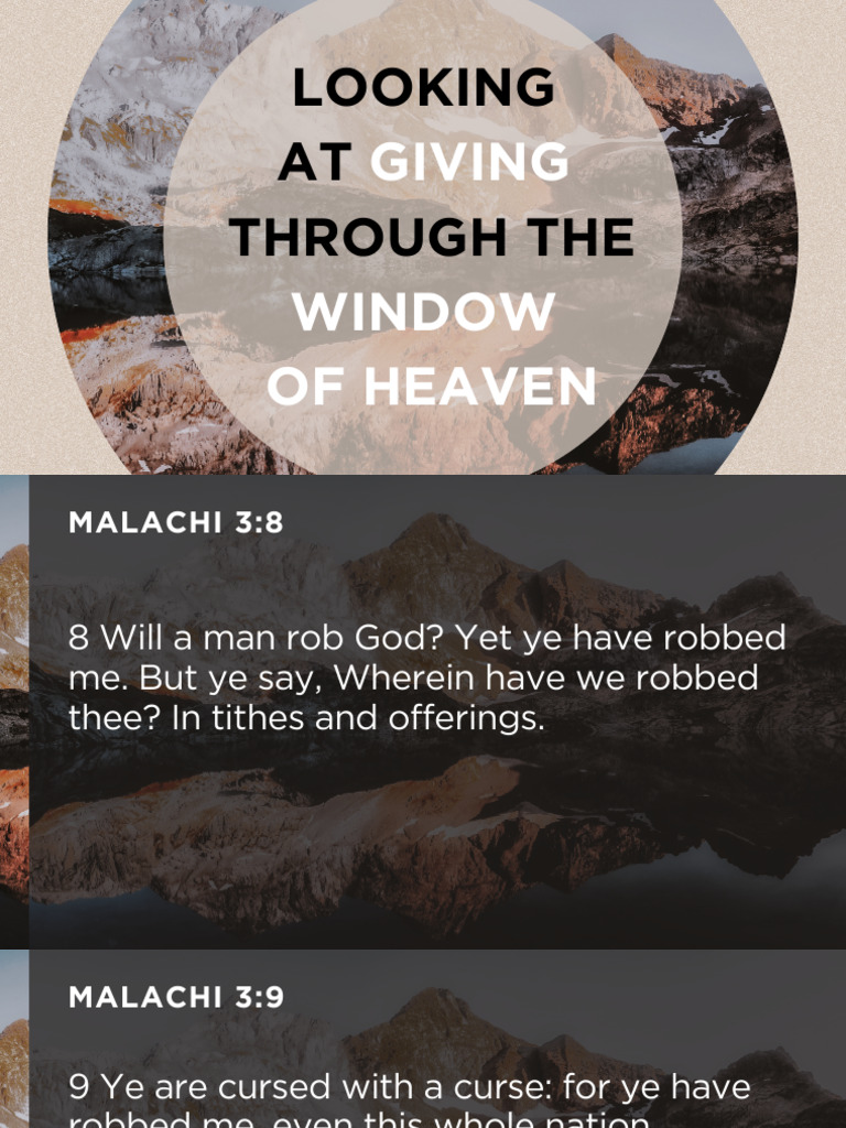 Looking at Giving Through the Windows of Heaven | PDF | Tithe | Book Of ...
