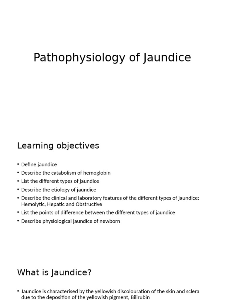 Pathophysiology of Jaundice | PDF | Liver | Medical Specialties
