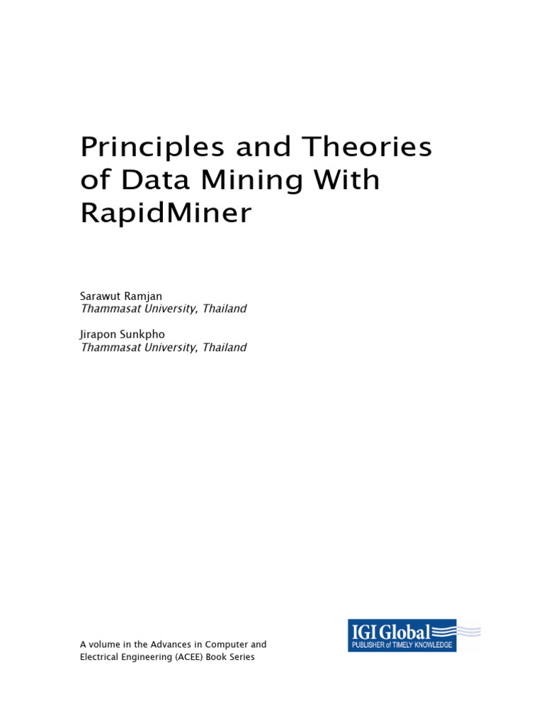 2023 - Principles and Theories of Data Mining With RapidMiner | PDF ...