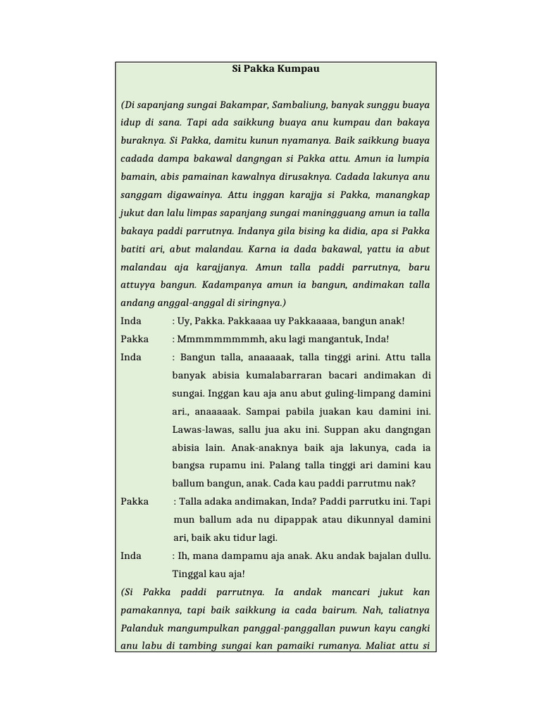 Arti dan Makna Si Pakka Kumpau | PDF