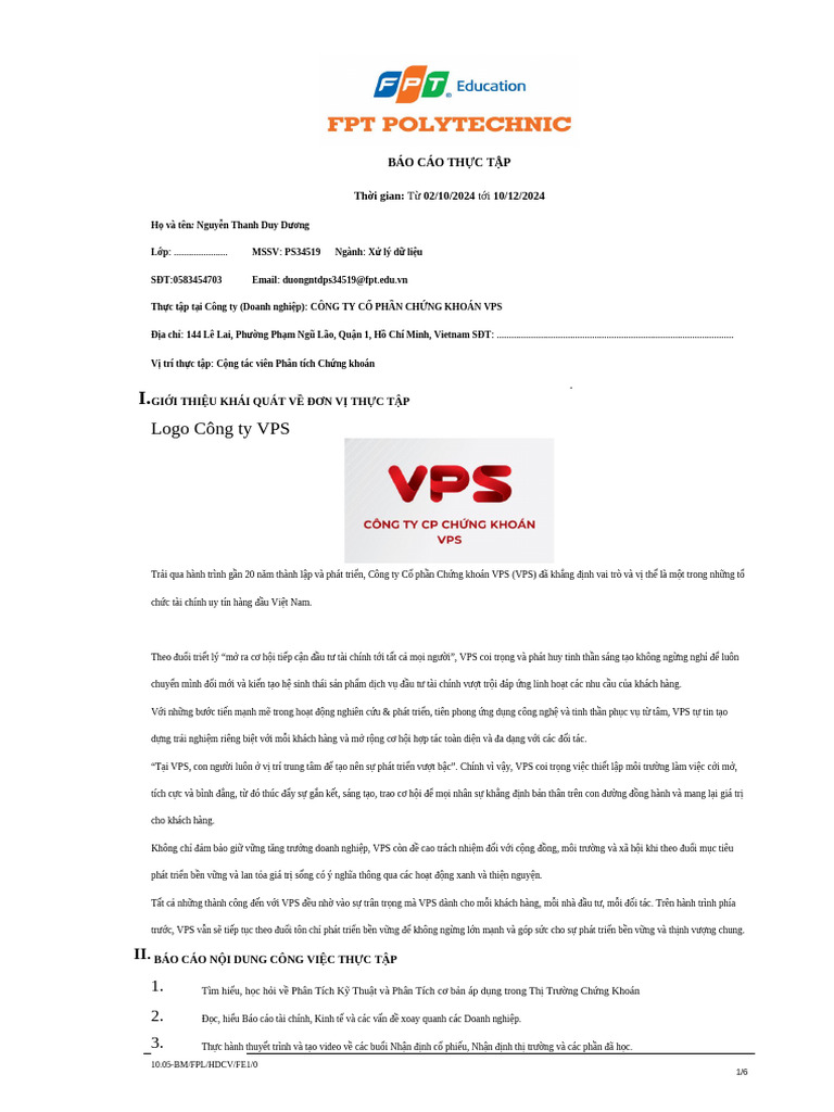 Nguyenthanhduyduong PS34519 BCTT | PDF