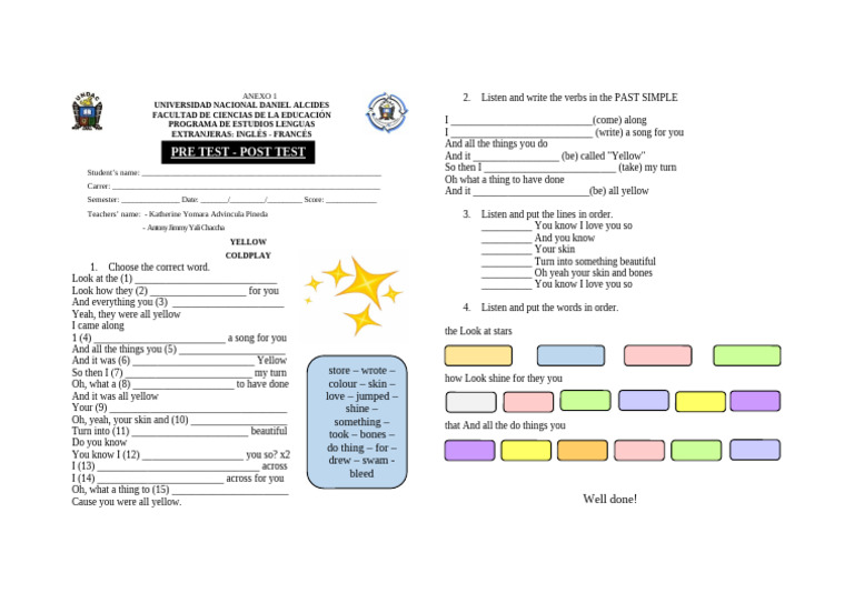YELLOW - SONG 1 (1) | PDF