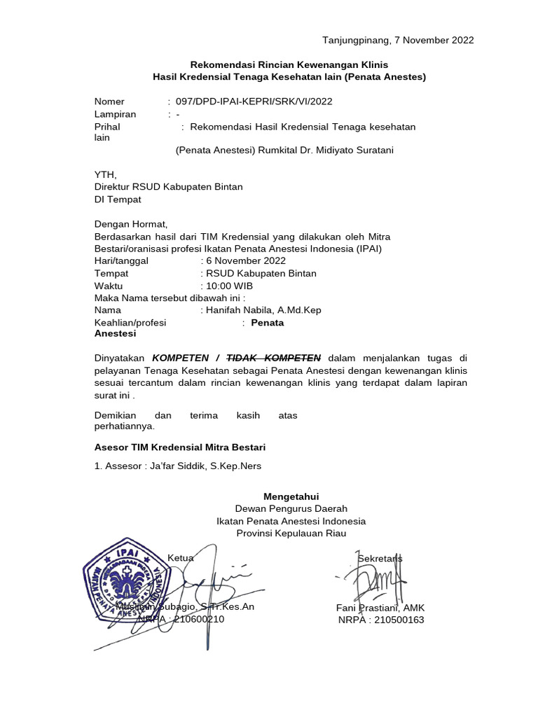 REKOMENDASI RKK Hanifah Nabila | PDF